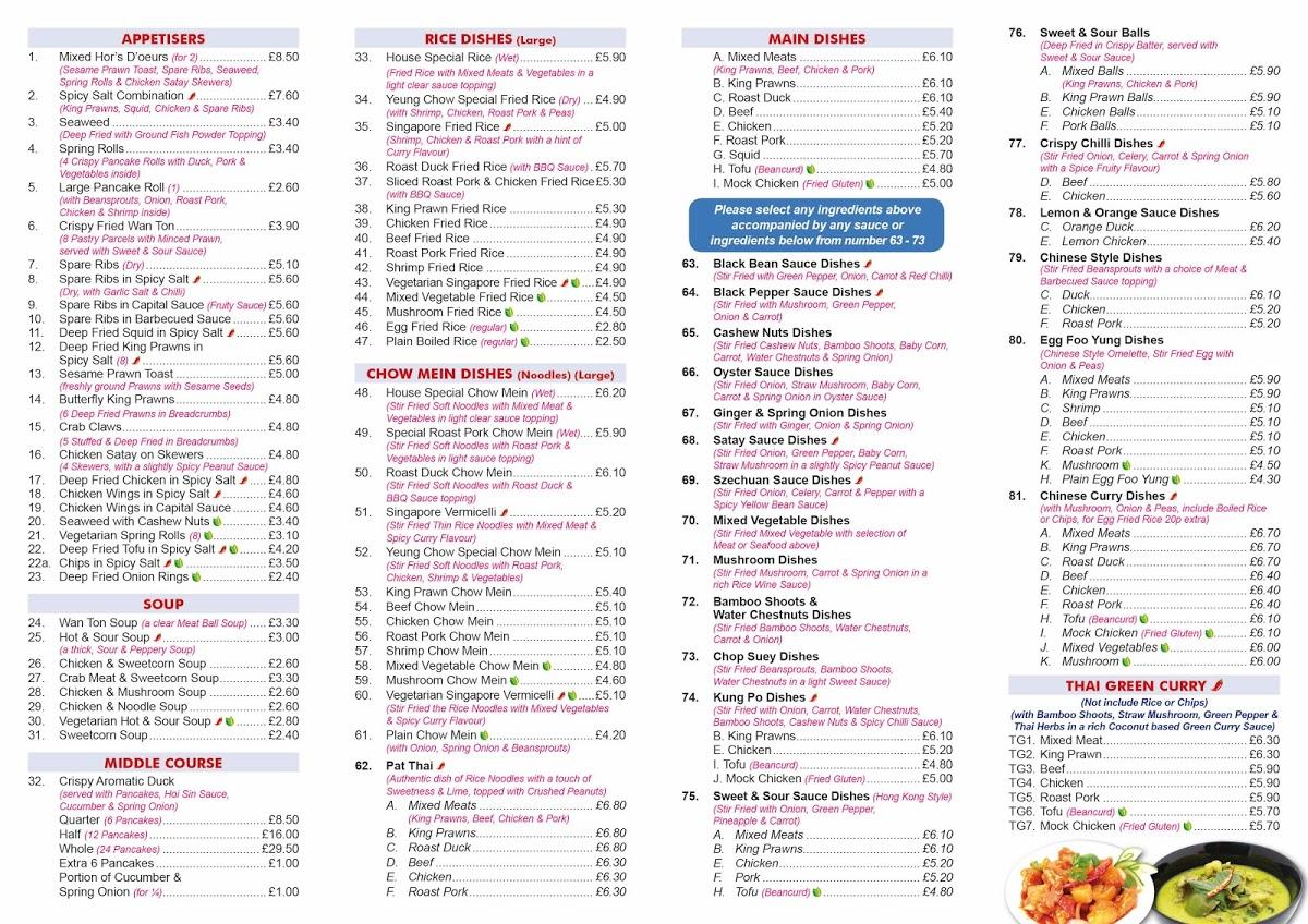 Menu at Happy Buddha fast food, Loddon