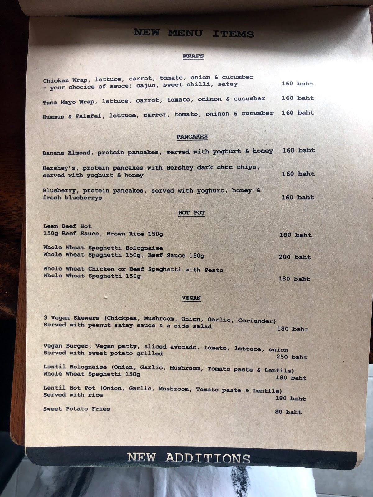 Menu at Trooper Eats restaurant, Chalong