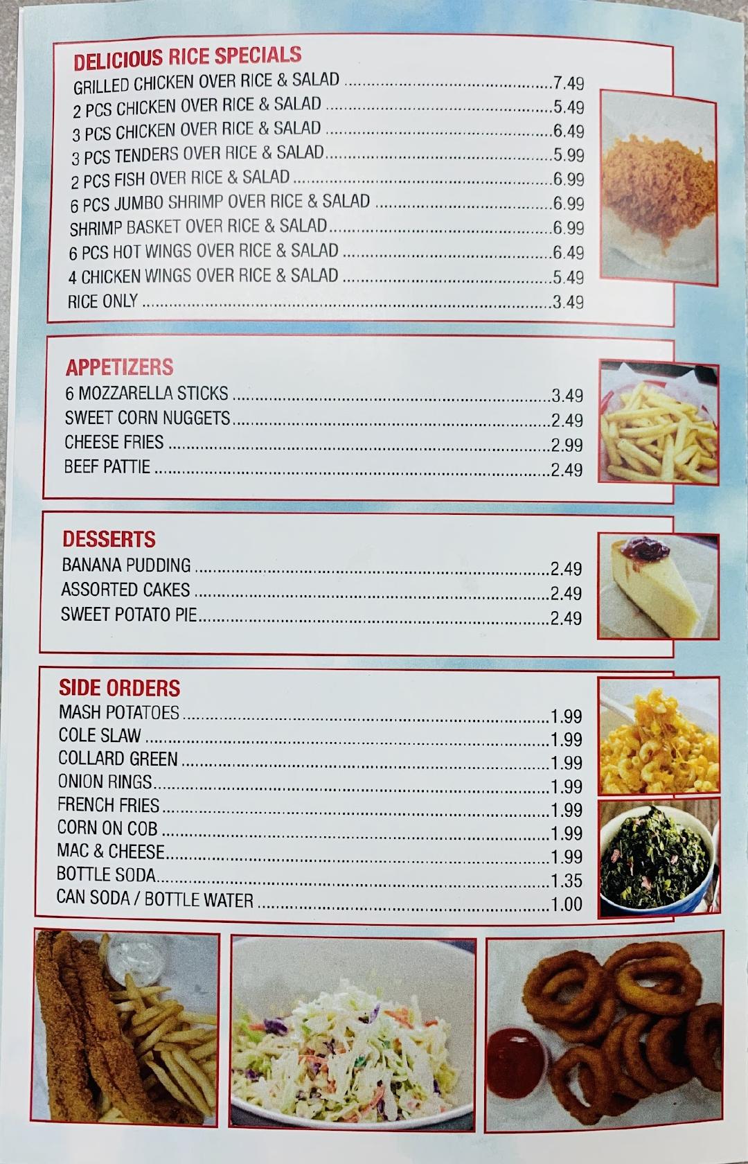 Menu at Crown Chicken & Grill restaurant, Rocky Mount, 963 W Raleigh Blvd