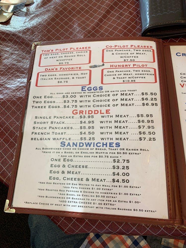 Menu at Verna's Flight Line Restaurant, Millville, Millville Executive ...