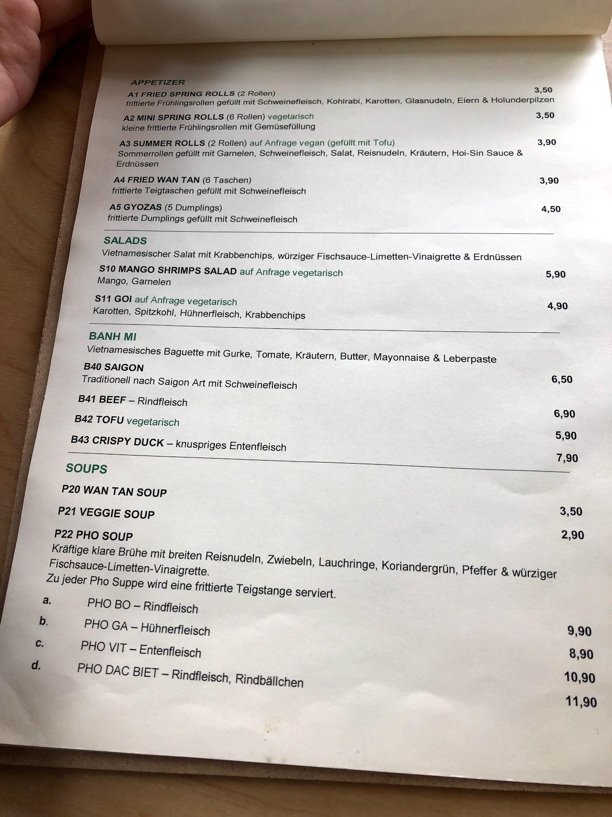 Menu at CAO Trier restaurant, Trier