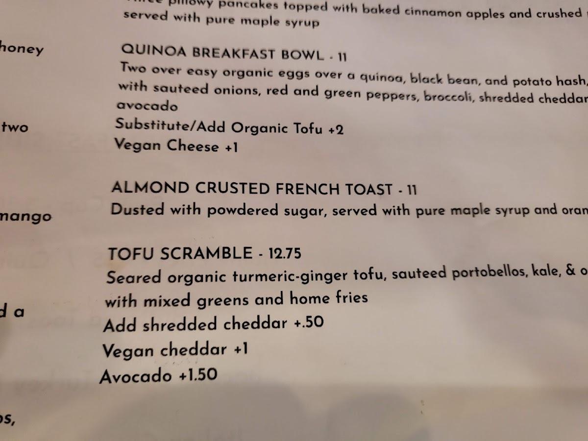 Menu at The Edison Automat cafe, Edison