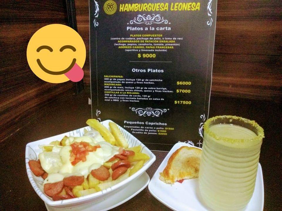 Menu at Hamburguesa leonesa restaurant, Bogotá