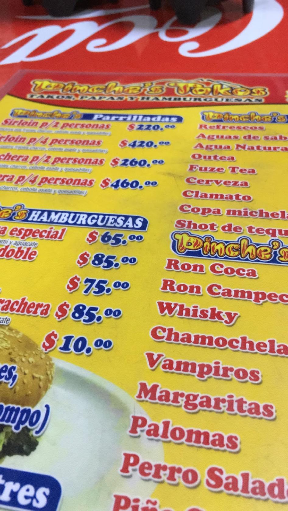 Carta del restaurante Los Pinche's Pollos & Takos., Monterrey