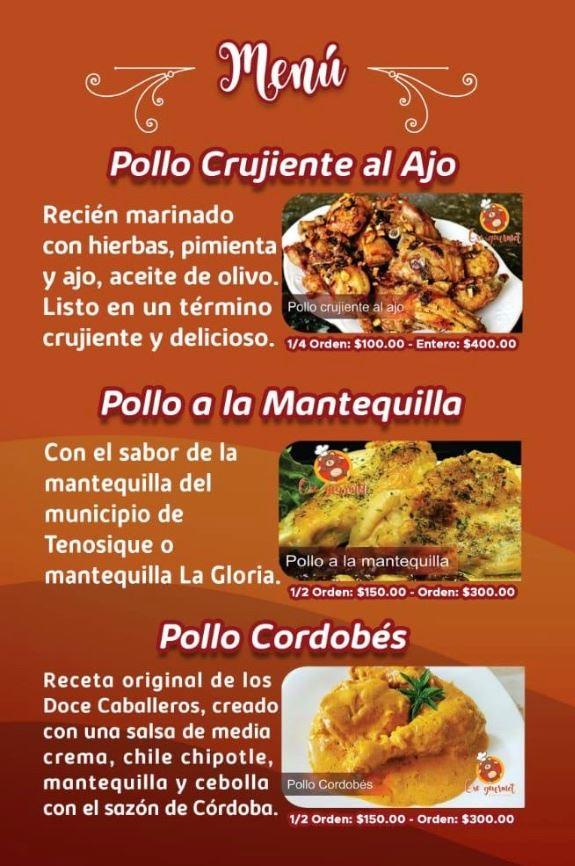Menu at Oso Gourmet restaurant, Mexico