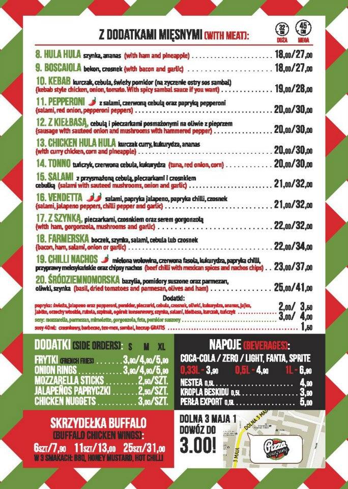 Menu at PizzaCompany pizzeria, Lublin