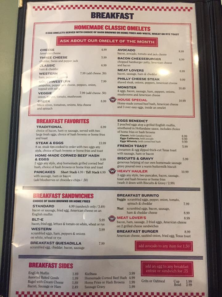 Menu at Whately Diner restaurant, Whately