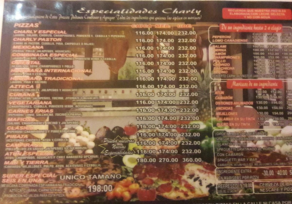 Carta del restaurante Charly Pizza, Ciudad del México, Ave 8