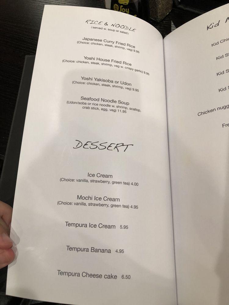 Menu at Oyshi - Sushi & Hibachi restaurant, Grand Prairie