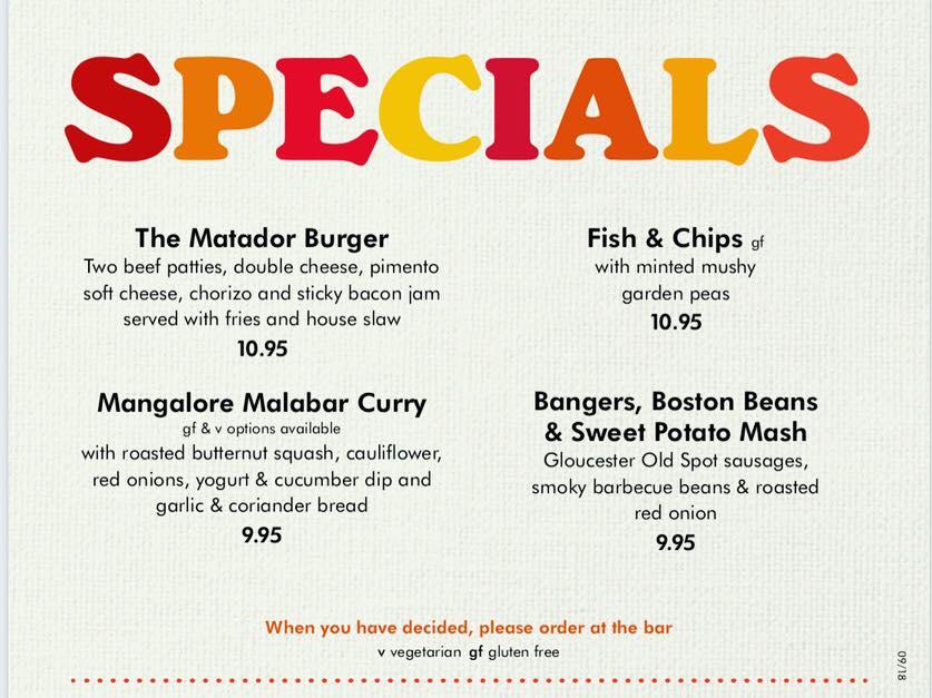 Menu at Maritimo Lounge pub & bar, Southampton