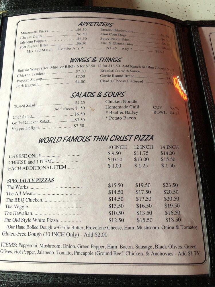 Carta de Pink Cricket Restaurant, Lancaster