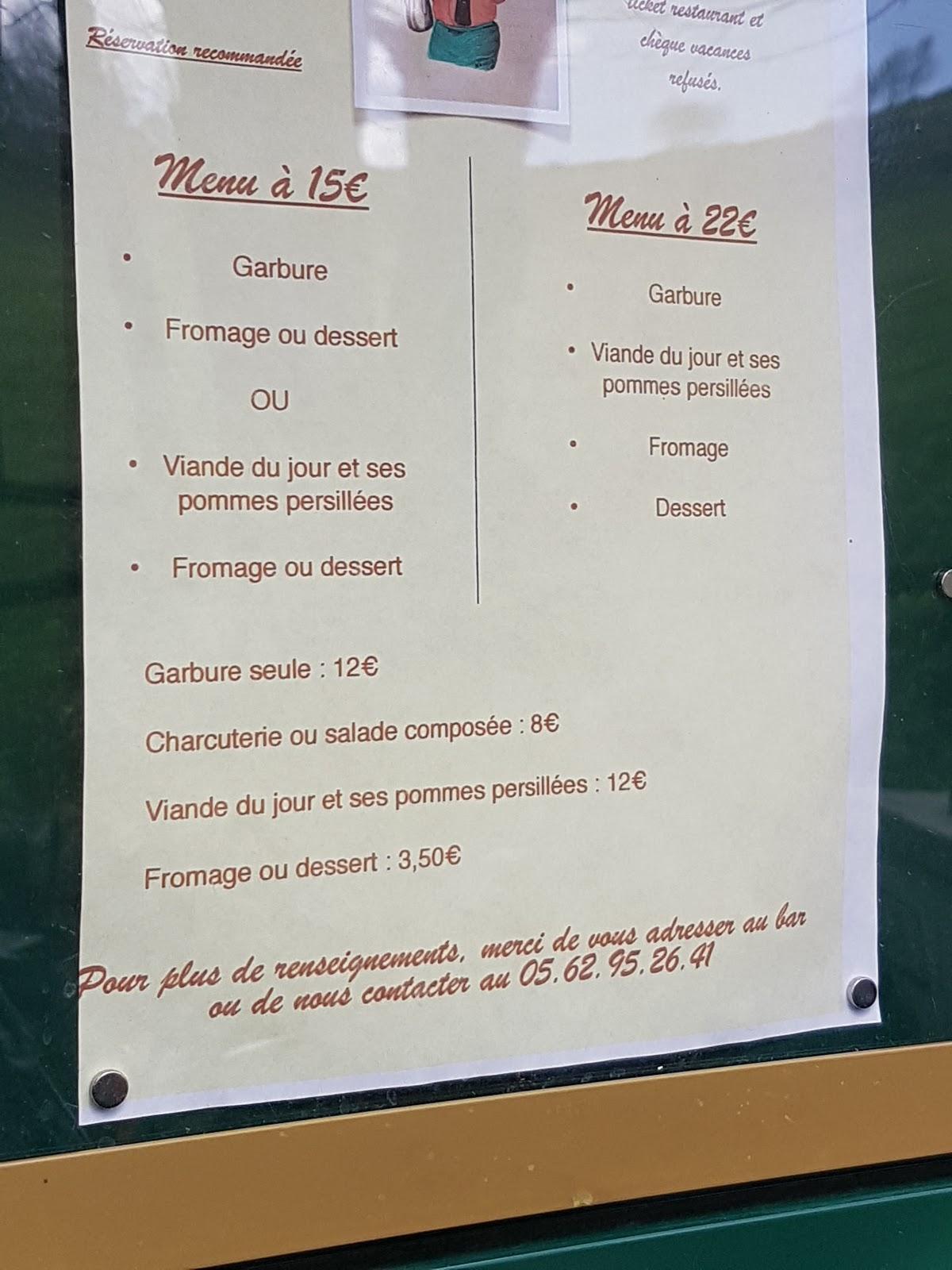 Menu au Refuge des Chasseurs - Chez Loulou restaurant, Gerde