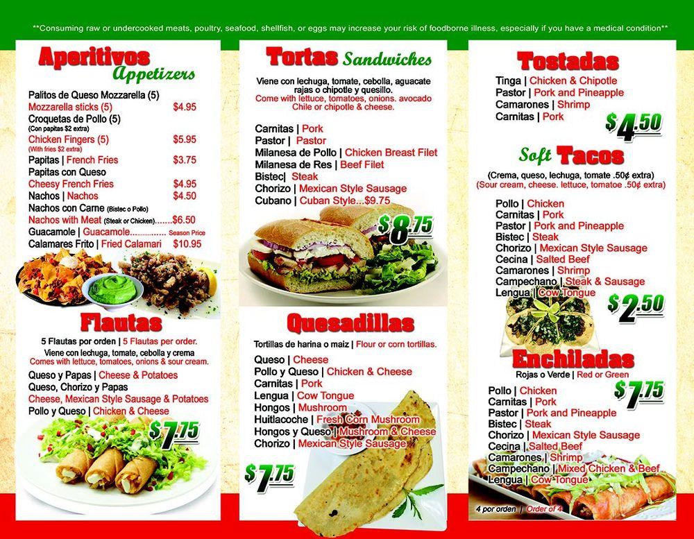 Menu at Restaurant El Panchito, Hazleton