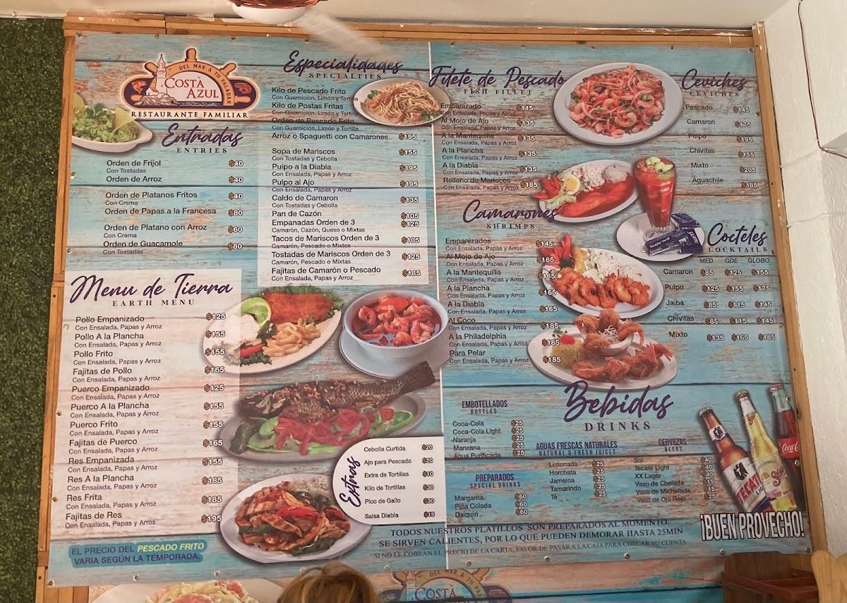 Menu at Restaurante familiar " Costa Azul ", Progreso