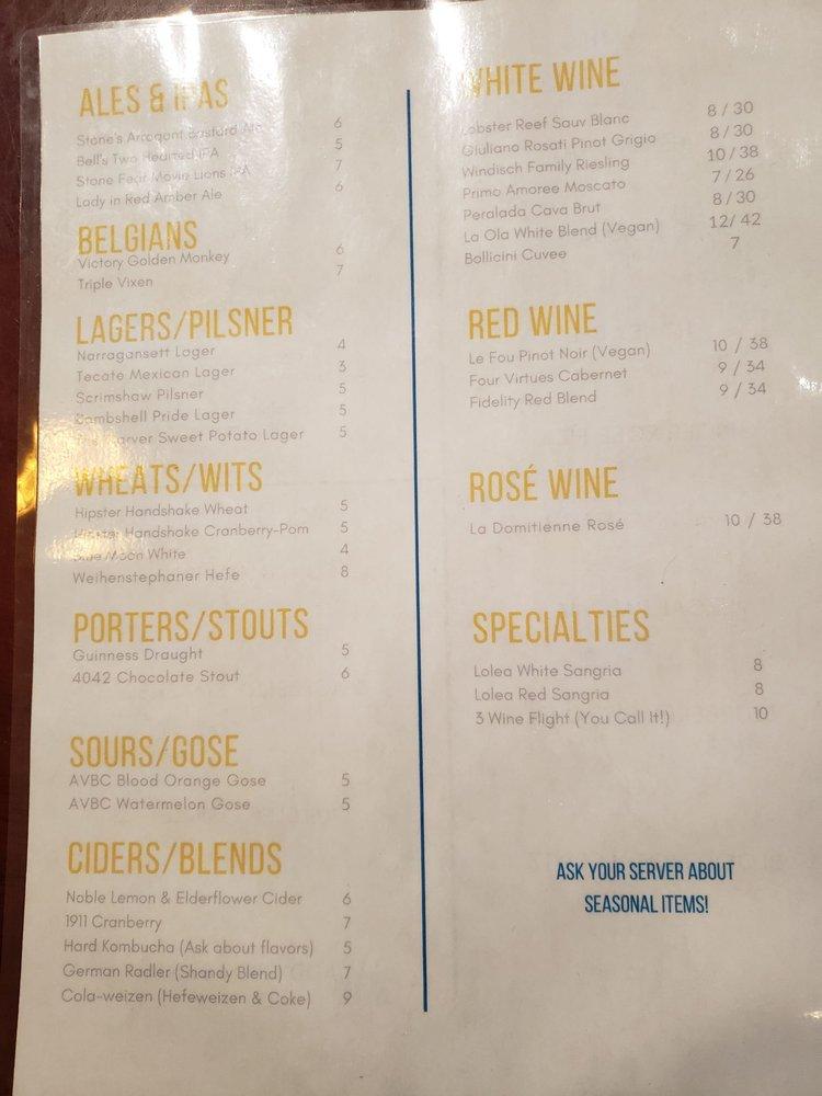 Menu at Blue Moon Cafe, Fayetteville