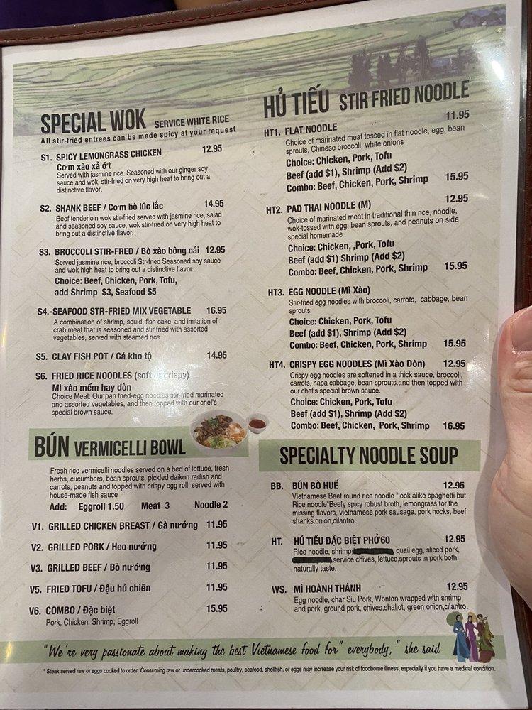 Menu at Pho 60 @905 Brandon Blvd restaurant, Brandon