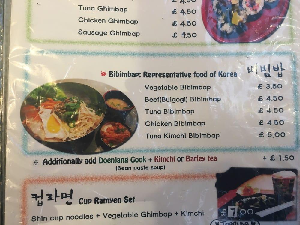 Menu at Seoul Bakery (sb), London, 14 Great Russell St