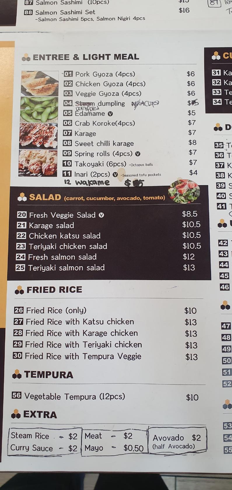 Menu at Sushi Bee restaurant, Kallangur, 2/118 Old Gympie Rd