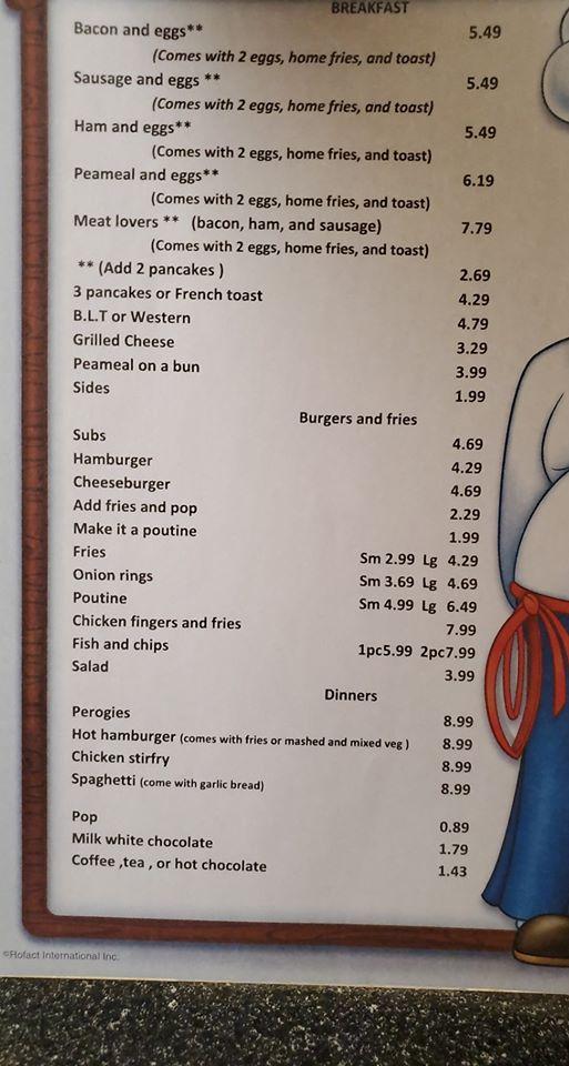 Menu at A1 BBQ, Hamilton