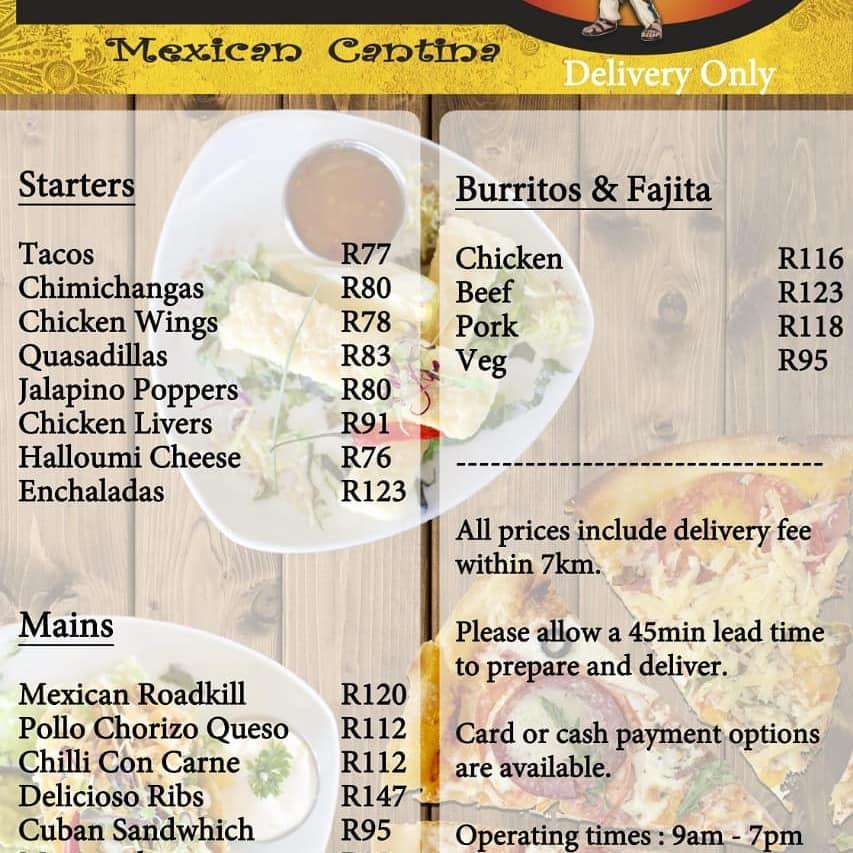 Speisekarte von Don Pablos restaurant, Johannesburg South