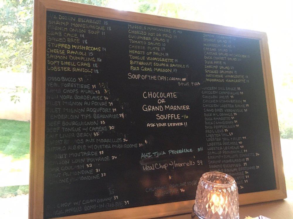 Menu at Le Chêne French Cuisine restaurant, Santa Clarita, Sierra Hwy