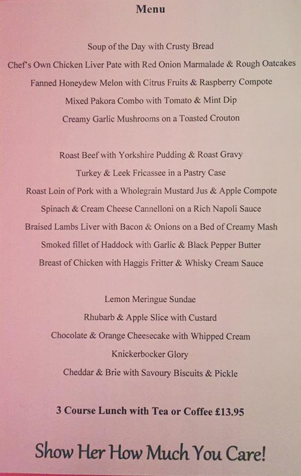Menu at The Bentley Hotel pub & bar, Motherwell