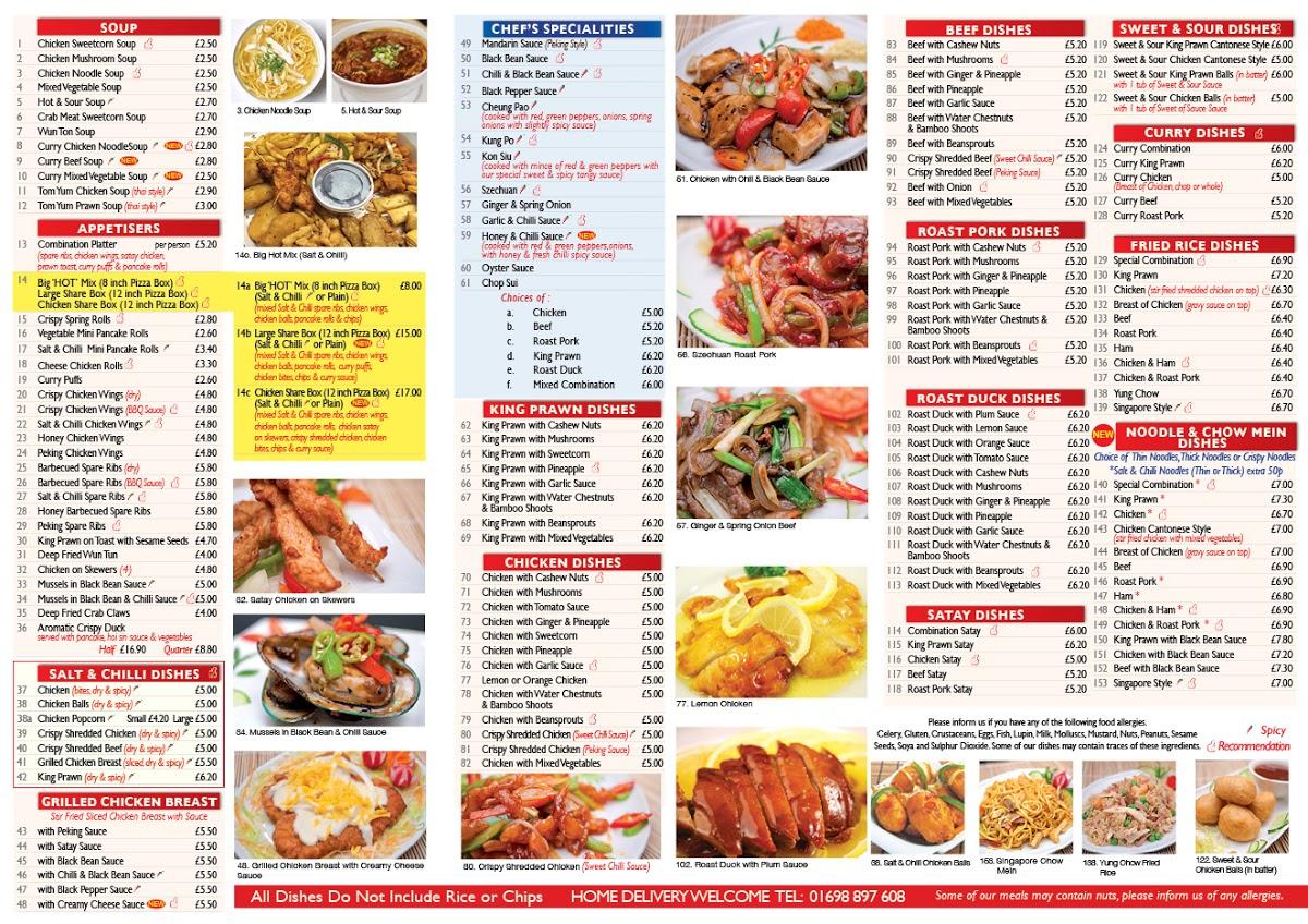 Menu at Happy Garden Chinese Takeaway fast food, Hamilton
