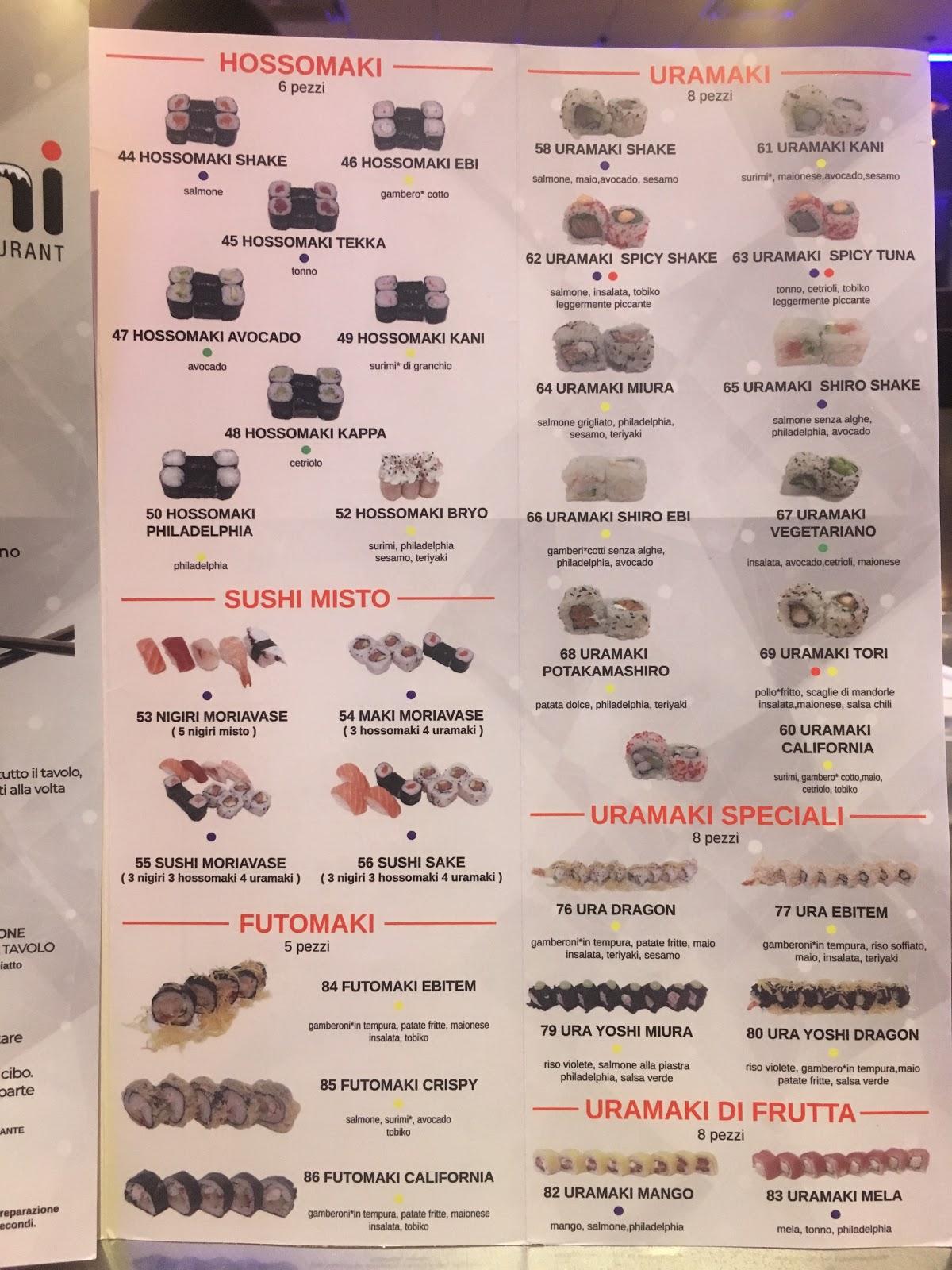 Speisekarte von Yoshi Fusion Sushi Restaurant, Termoli