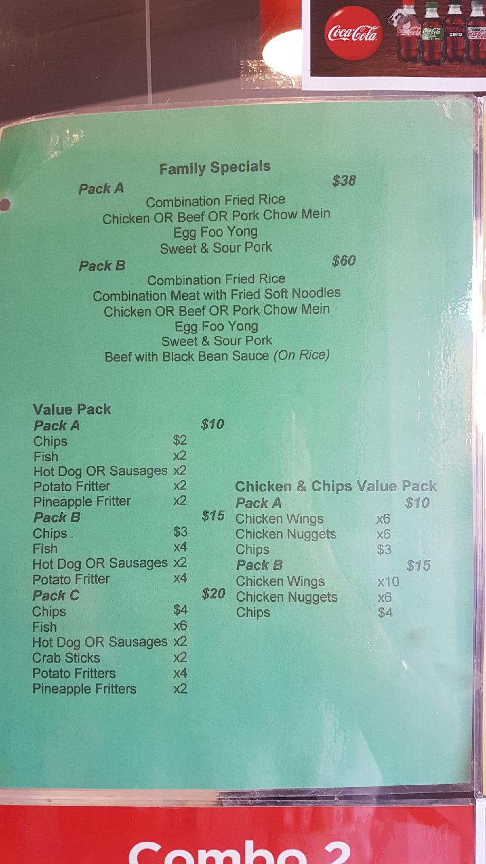 Menu at Double Happy Chinese Restaurant & Takeaways, Hawera