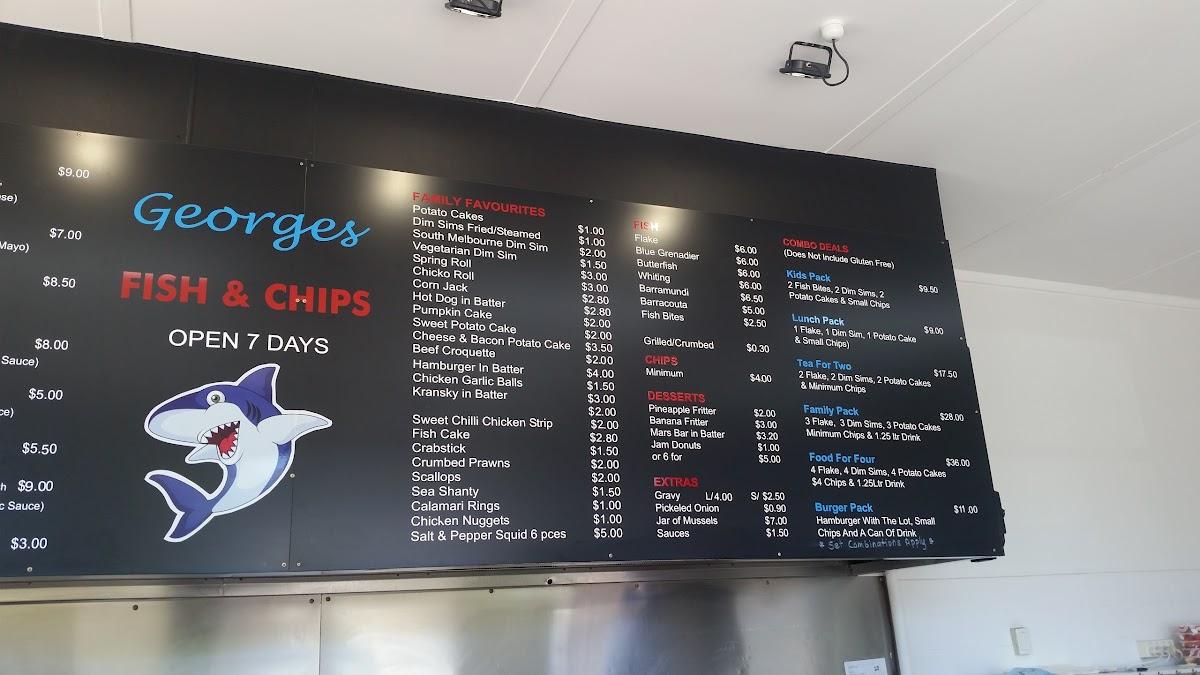 Menu at Georges Fish & Chip Shop fast food, Bacchus Marsh