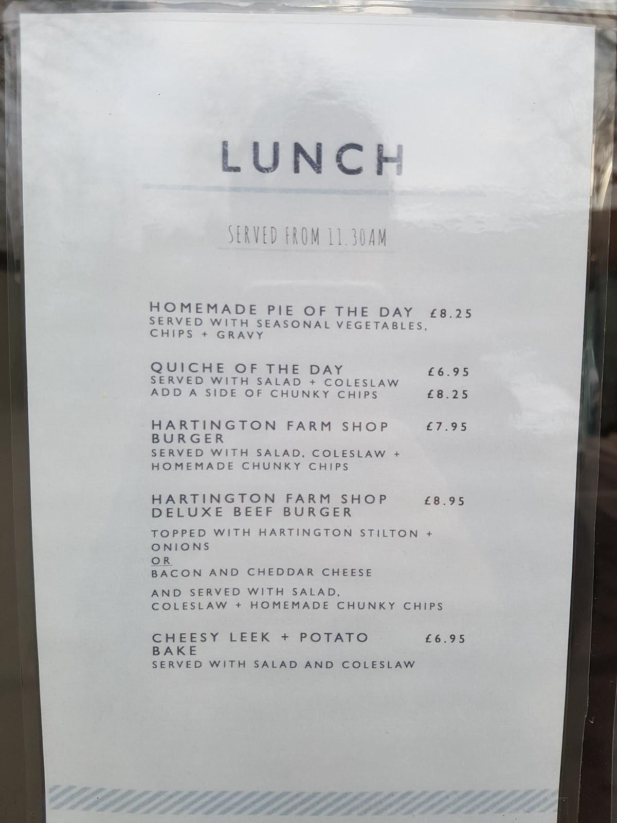 Menu at Hartington Farm Shop & Cafe, Hartington