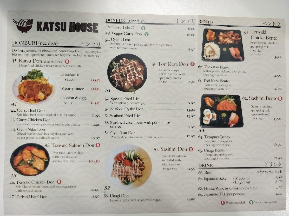 Menu at Katsu House restaurant, Docklands