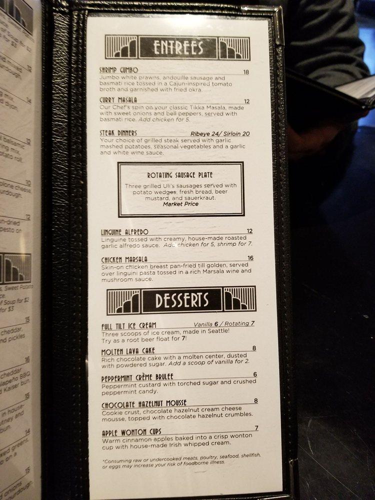 Menu at Mox Boarding House pub & bar, Bellevue, Bel Red Rd
