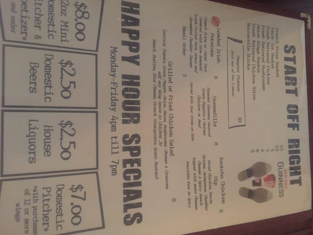Menu at The Knot Burger Pub, Summerville, 208 E 5th N St