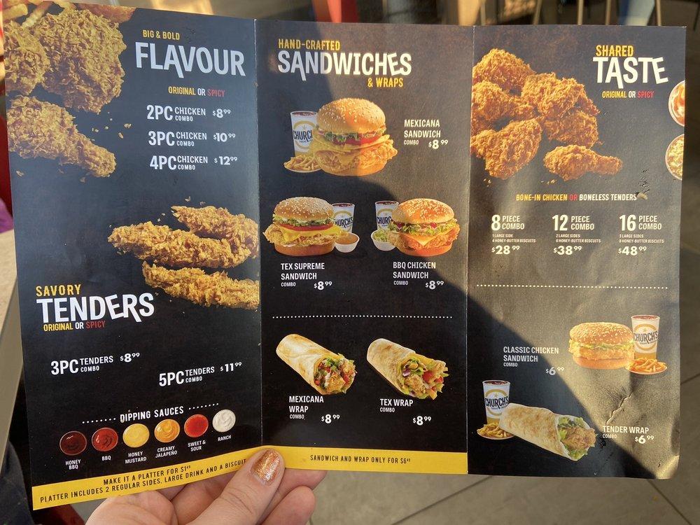 Menu at Church's Texas Chicken - 15256-127 ST NW Alberta fast food ...