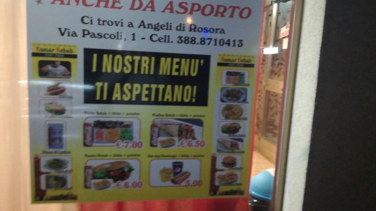 Menu at Kumar Kebab restaurant, Rosora