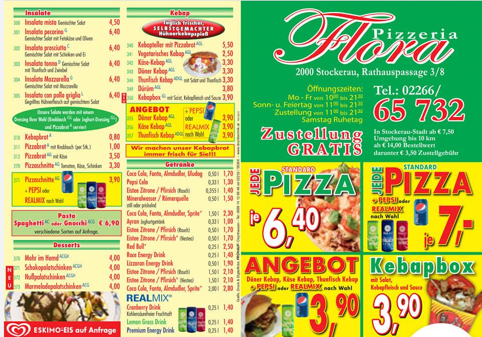 Carta de Kebab Haus & Pizza, Stockerau, Rathausplatz 8