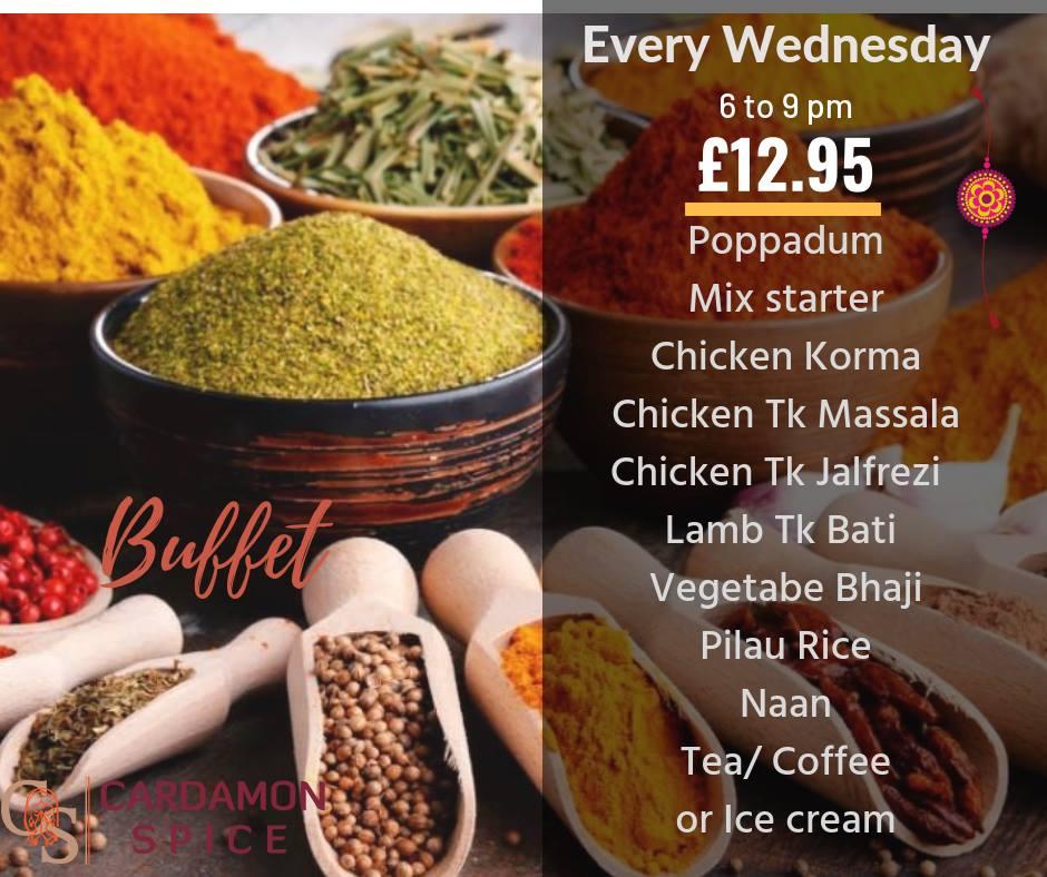 Menu at Cardamon Spice restaurant, Forres