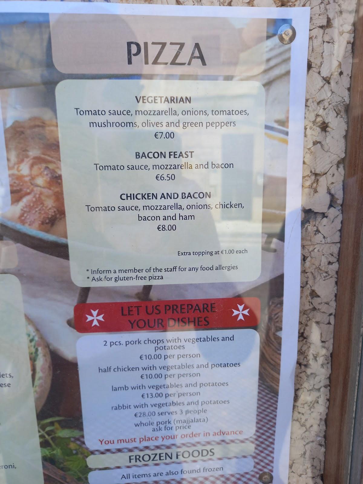 Speisekarte von Mekren Bakery, Nadur