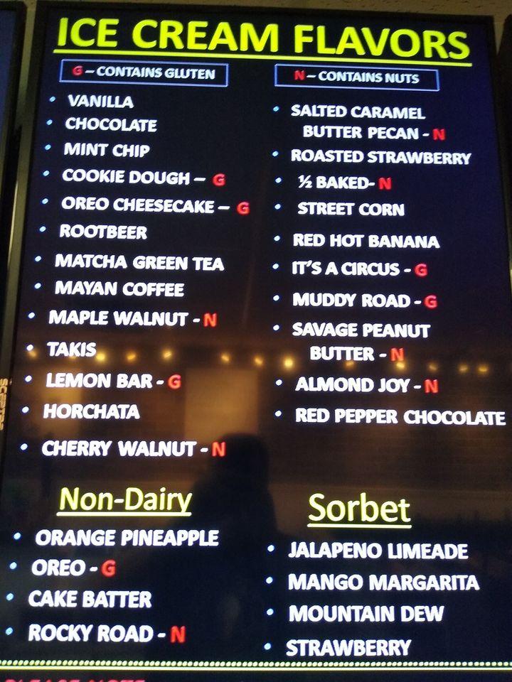 Menu at Mighty Moo Ice Cream desserts, Youngtown