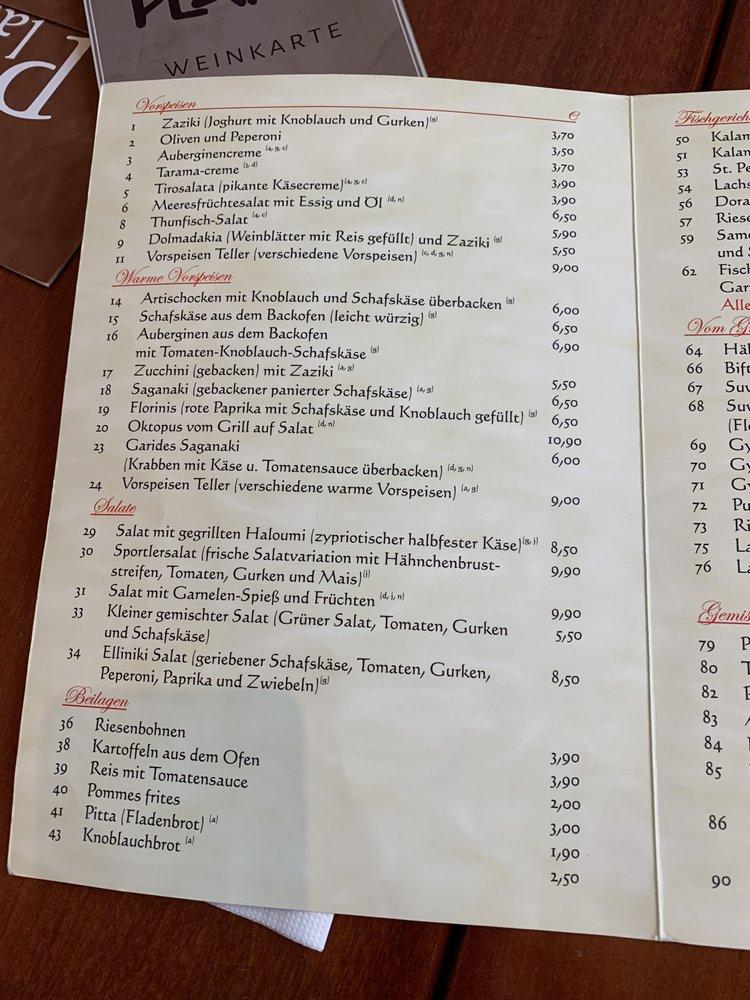 Speisekarte von Plaka restaurant, Gilching