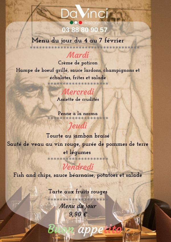 Menu at Restaurant Da Vinci, Haguenau