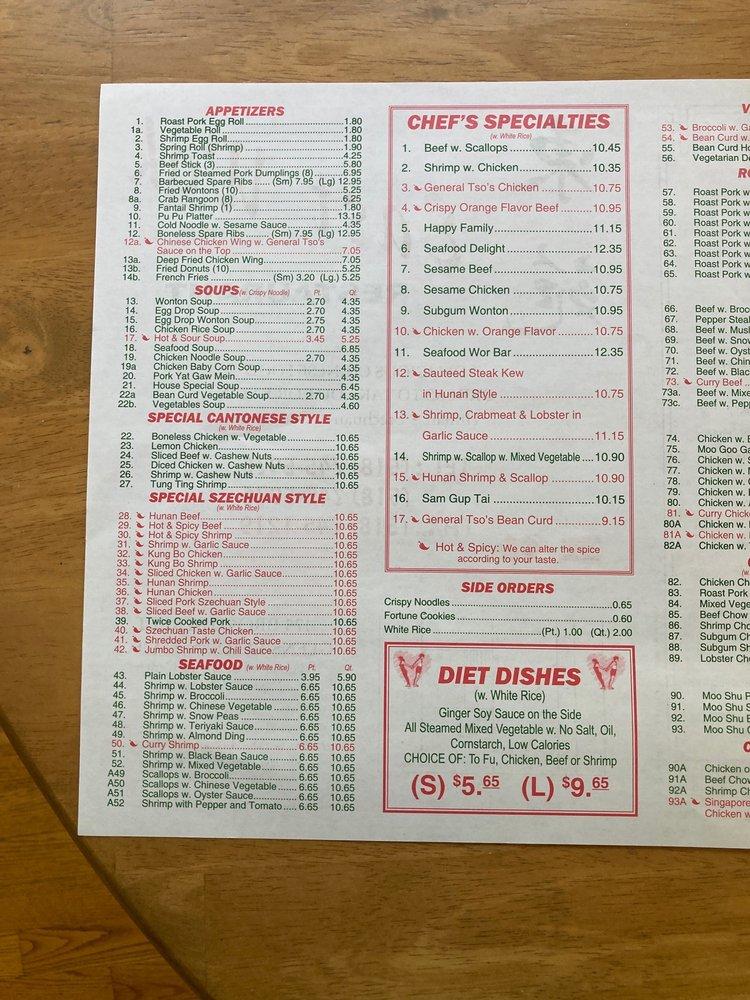 Menu at East Wok restaurant, Glens Falls