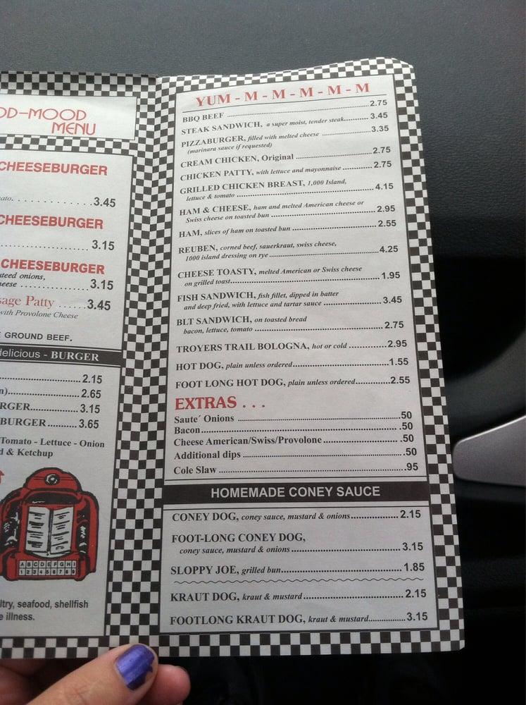 Menu at Funday's, The Root Beer Stand restaurant, New Philadelphia