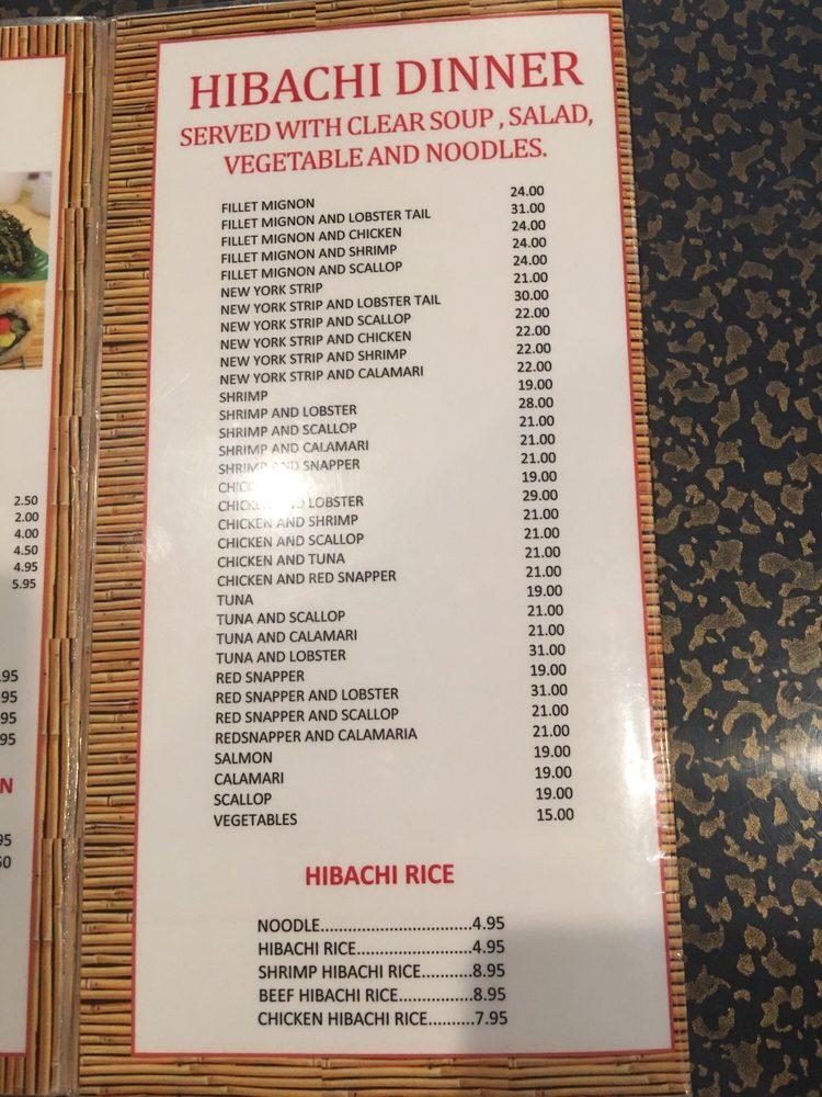 Menu at Uchi Sushi restaurant, Destrehan