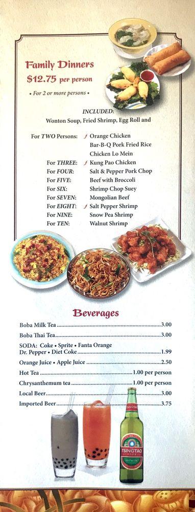 Menu at Chef Chen restaurant, Montebello