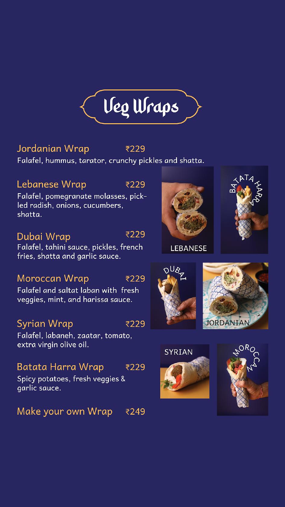 Menu at Tru Falafel, Mumbai, Cluster_mumbai Suburban_551 Hotel Royal Garden