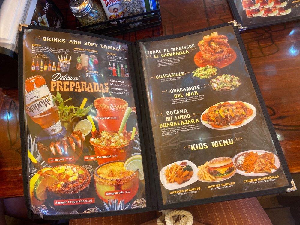 Menu at Bonito Guadalajara restaurant, Bullhead City