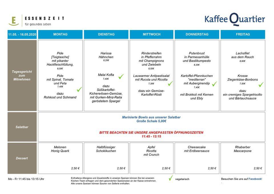 Speisekarte von Kaffee Quartier Kantine cafe, Bremen