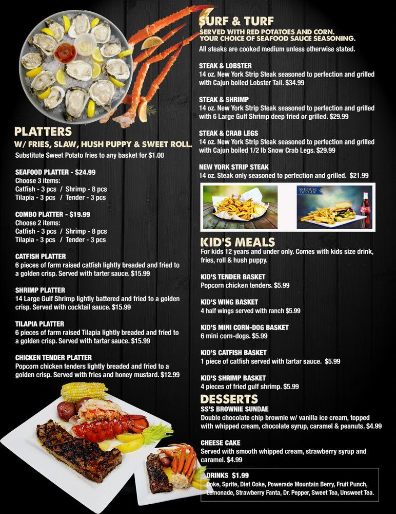 Menu at Seafood Shack restaurant, Marion